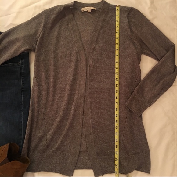 LOFT | Sweaters | The Loft Shimmermetallic Open Cardigan | Poshmark